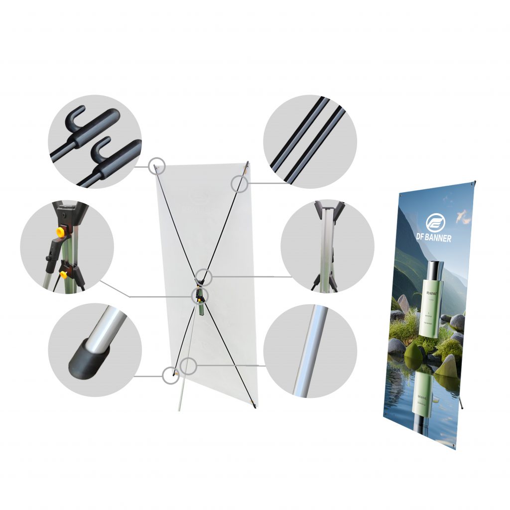 Height Adjustable X-Banner Stand Easy to Carry Poster Display Stand ...